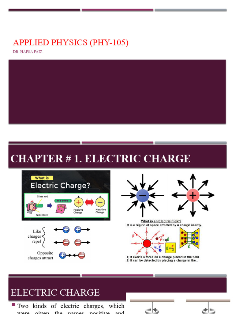 Lectrure 1 (Elctric Charge and Coulomb Law) | PDF | Electric Charge ...