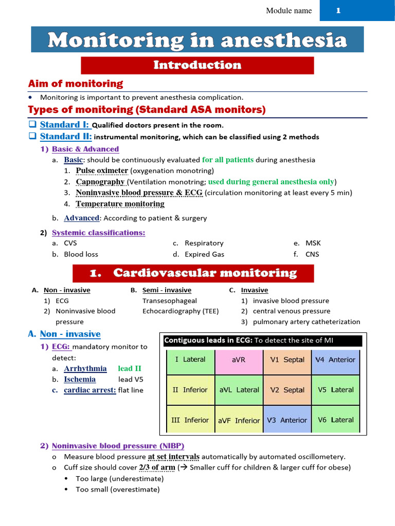 Monitoring in Anesthesia | PDF | Vein | Anesthesia