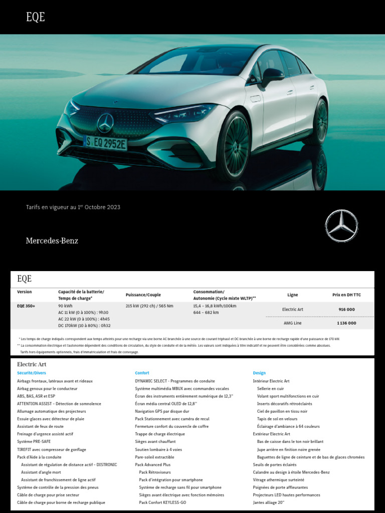 Brochure Mercedes Benz EQE | PDF