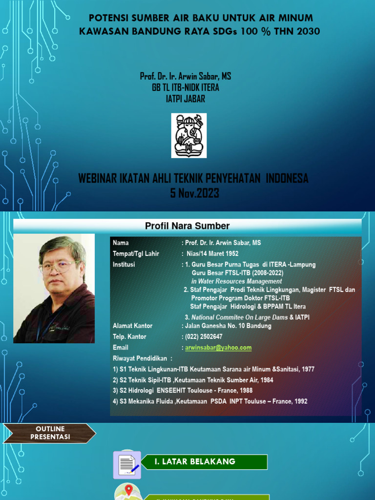 Final Prs Pontensi Sumber Air Baku Air Minum Bandung Raya SDGs 100 - Tahun 2030 | PDF