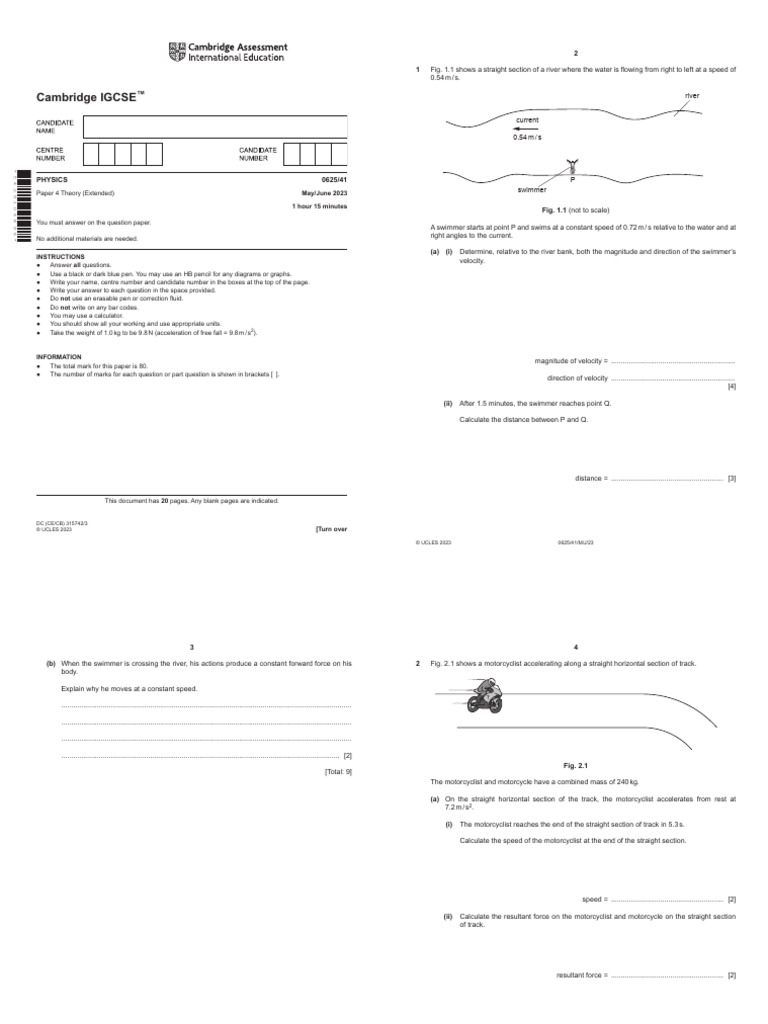 Past Papers IGCSE 2023 41 | PDF