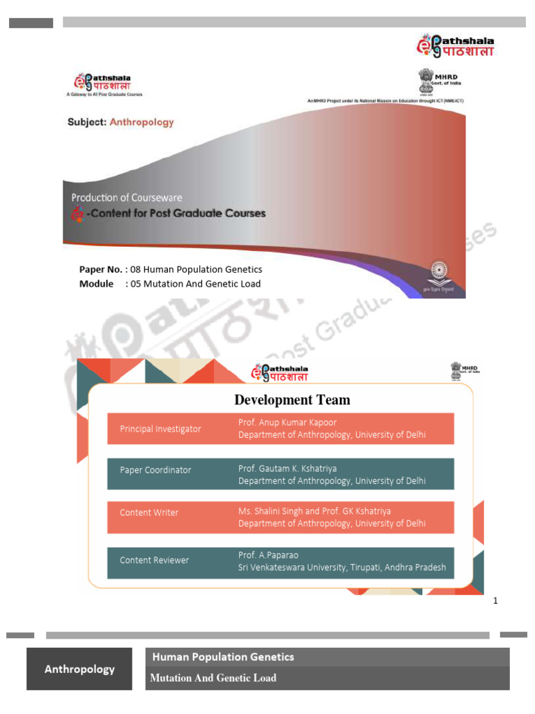 Genetic Load | Download Free PDF | Mutation | Dominance (Genetics)