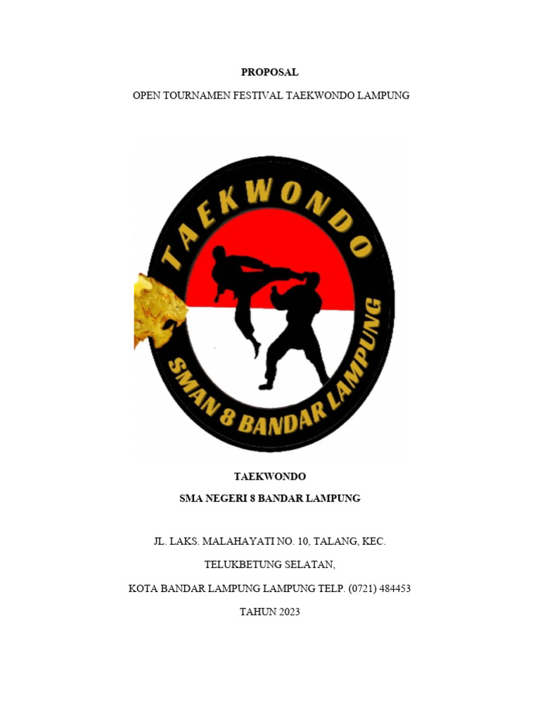 Proposal Taekwondo FTL | PDF