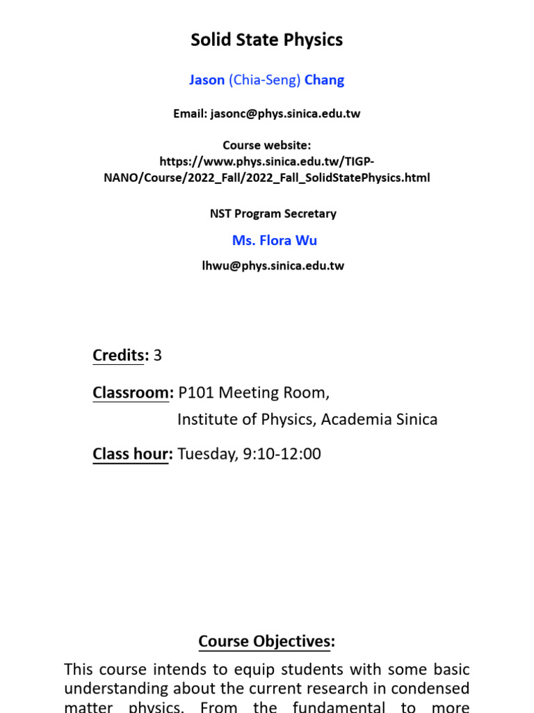 1 Introduction | PDF | Solid State Physics | Physics