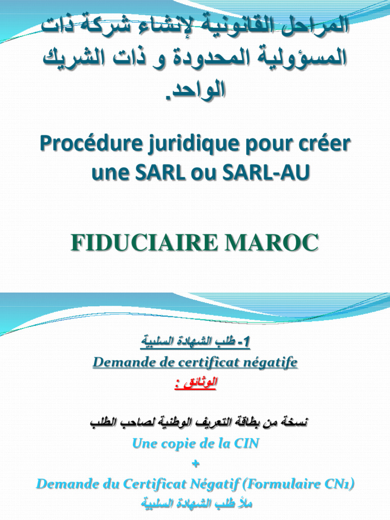 La Procedures Pour Creation D'une Societe | PDF