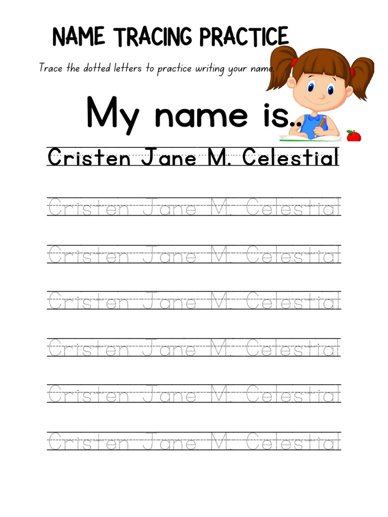 Name Tracing Practice Worksheet | PDF | Religion & Spirituality