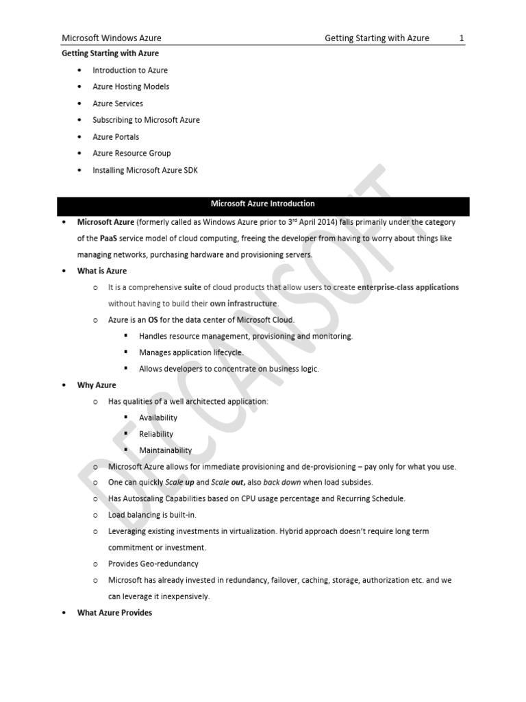 Getting Started With Azure | PDF