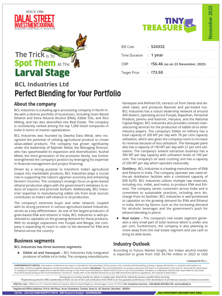 BCL Industries LTD | PDF | Investing | Securities (Finance)