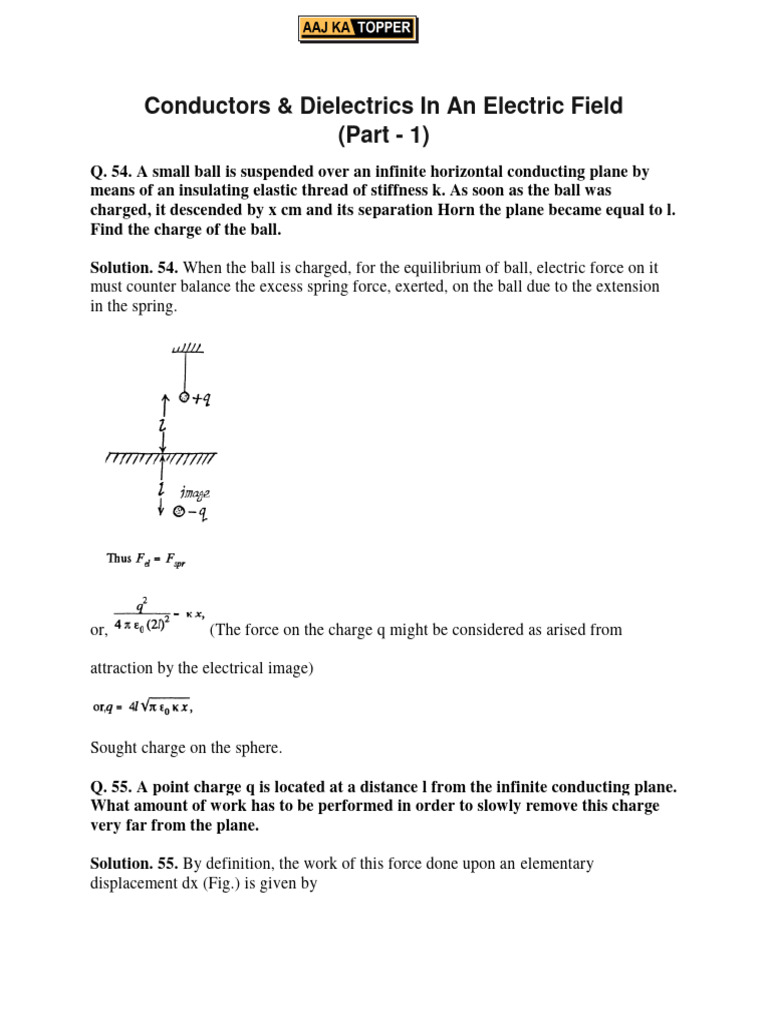 Conductors and Dielectrics in An Electric Field IRODOV | PDF