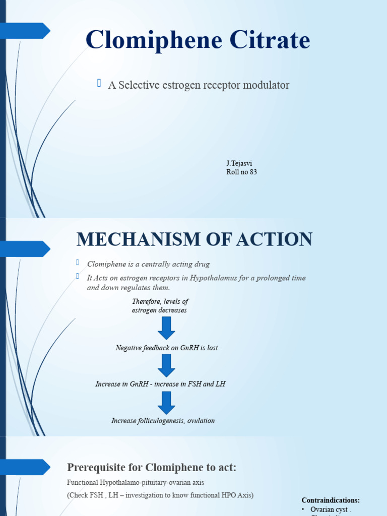 Clomiphene Citrate: Mechanism and Use | PDF