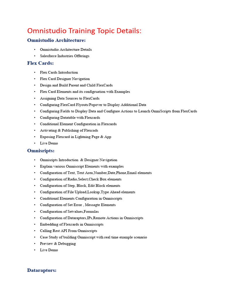 Omnistudio Training Topic Details | PDF | Computer Engineering | Computer Science