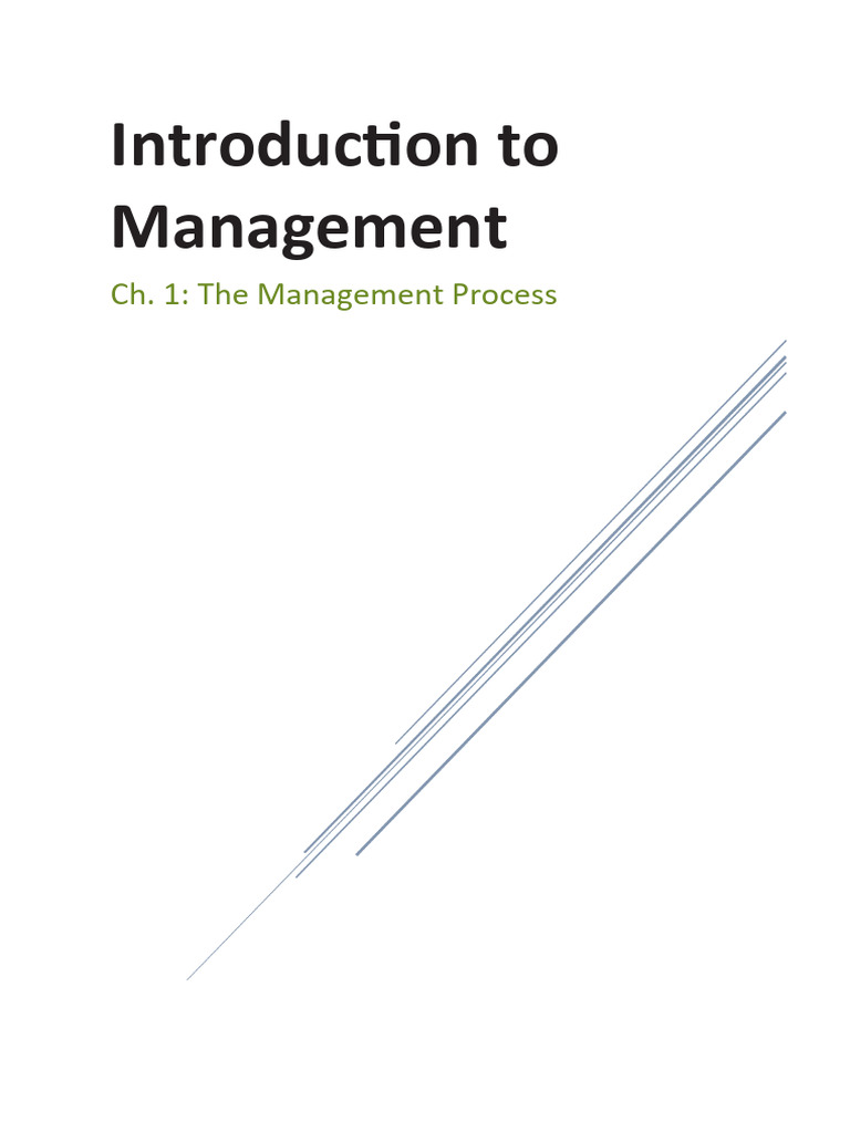 Ch1 - The Management Process | PDF | Globalization | Employment