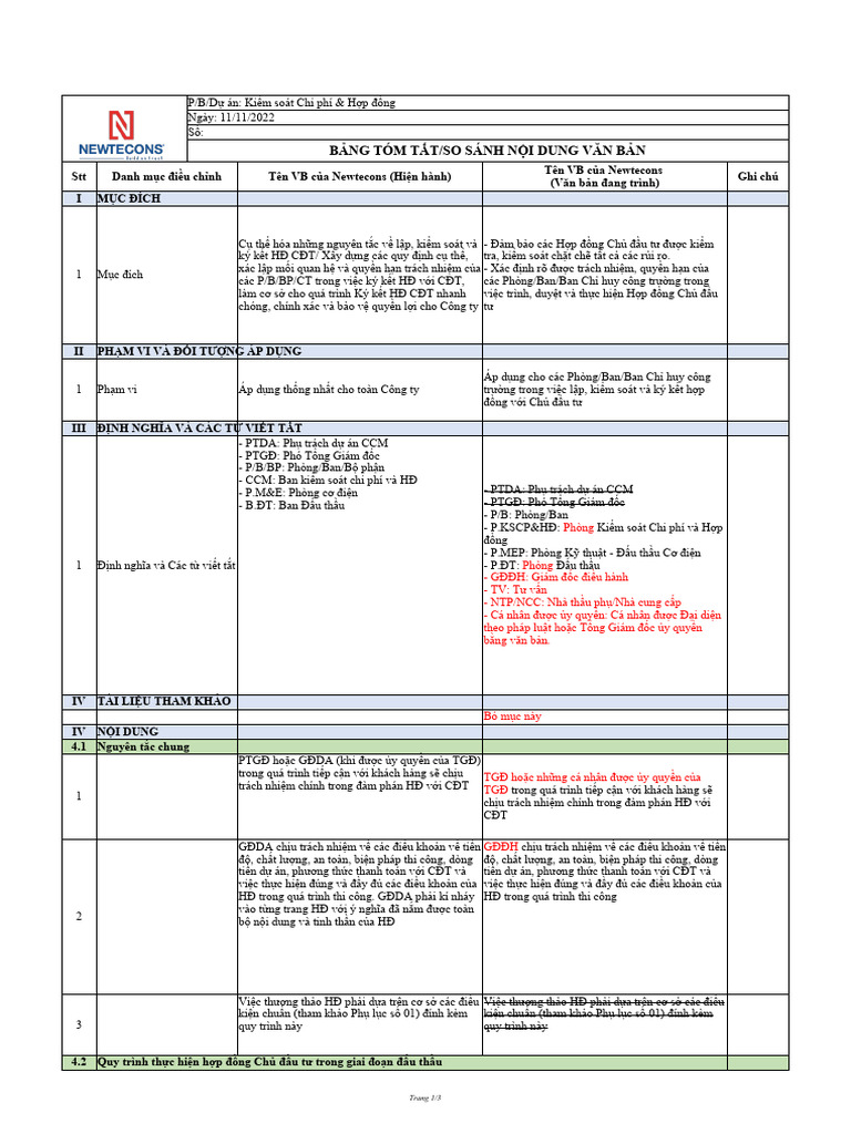Bang Tom Tat So Sanh Noi Dung Van Ban | PDF