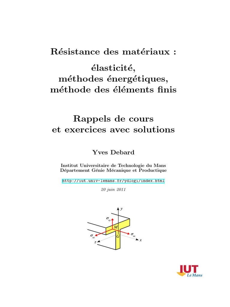 Résistance Matériaux et Méthodes Finies | PDF | Contrainte de ...