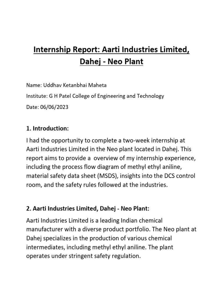 Internship report (1) | PDF