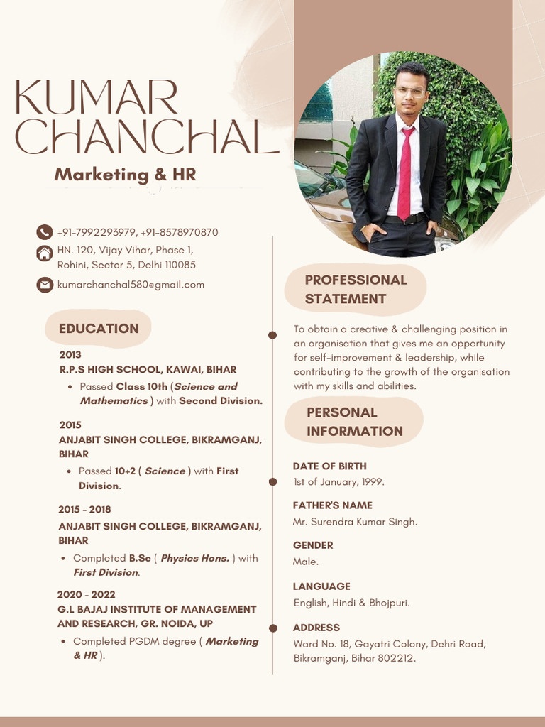 Kumar Chanchal: Marketing & HR | PDF | Business