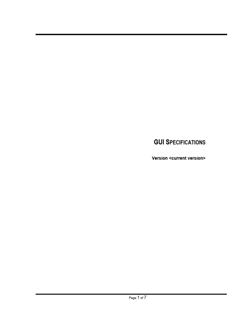 GUI Specifications | PDF | Graphical User Interfaces | Computing