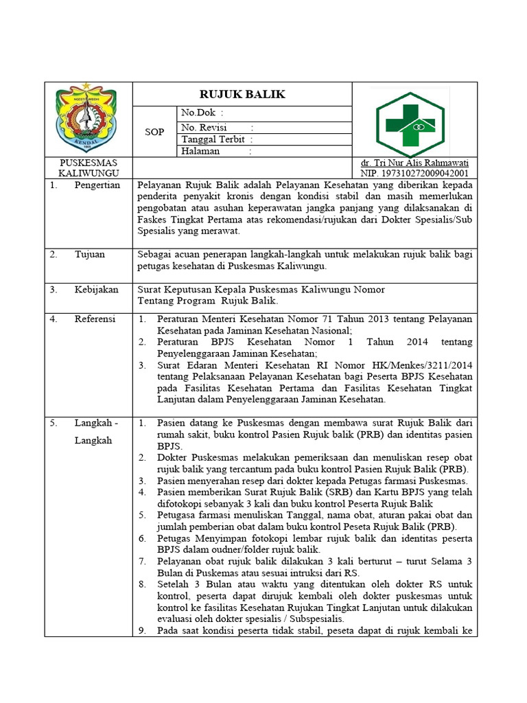 Sop Rujuk Balik | PDF