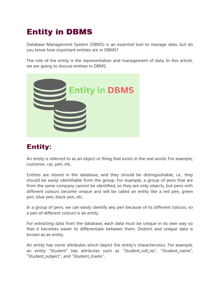 Entity | PDF | Databases | Data Model