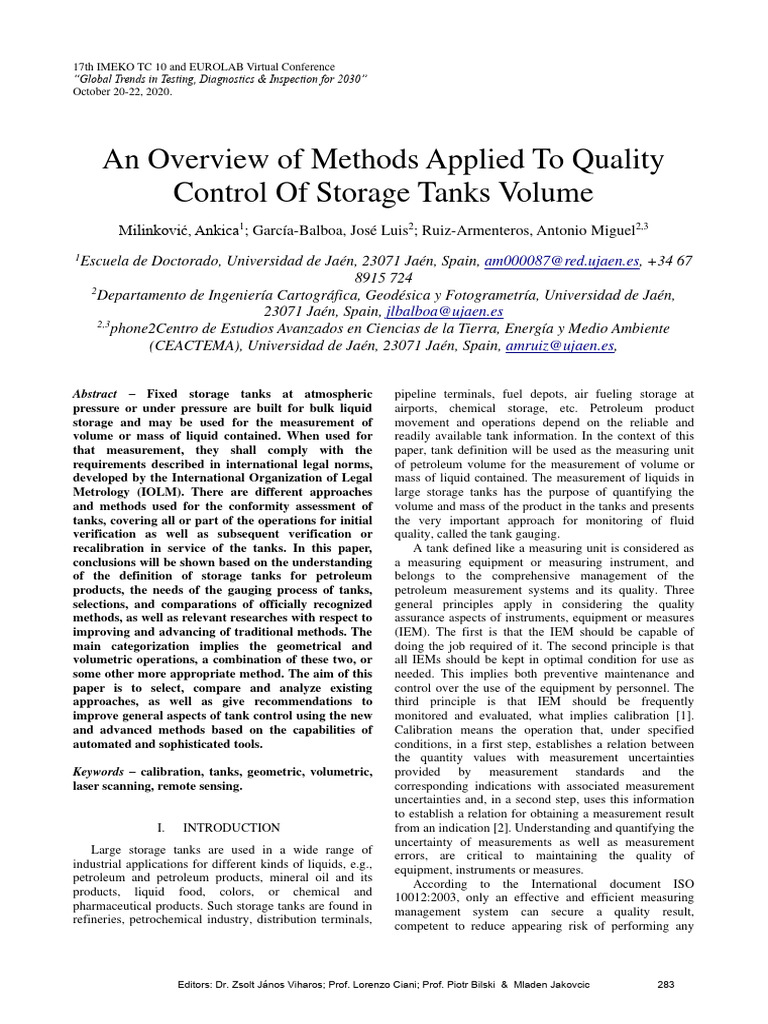 Imeko TC10 2020 041 | PDF | Calibration | Metrology