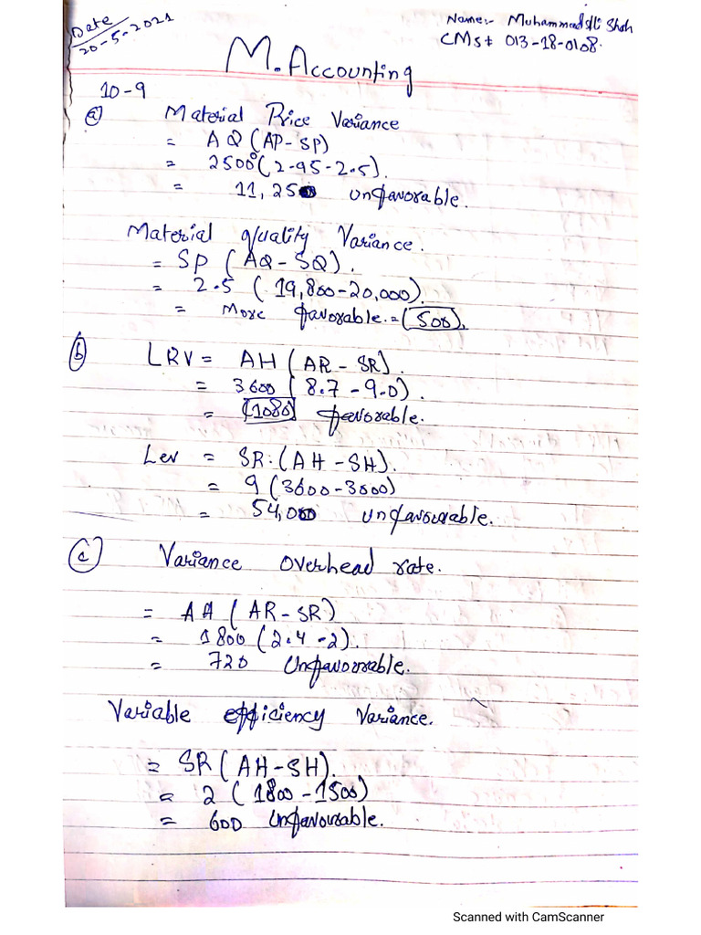 MA Question Solution By. M.Ali Shah | PDF