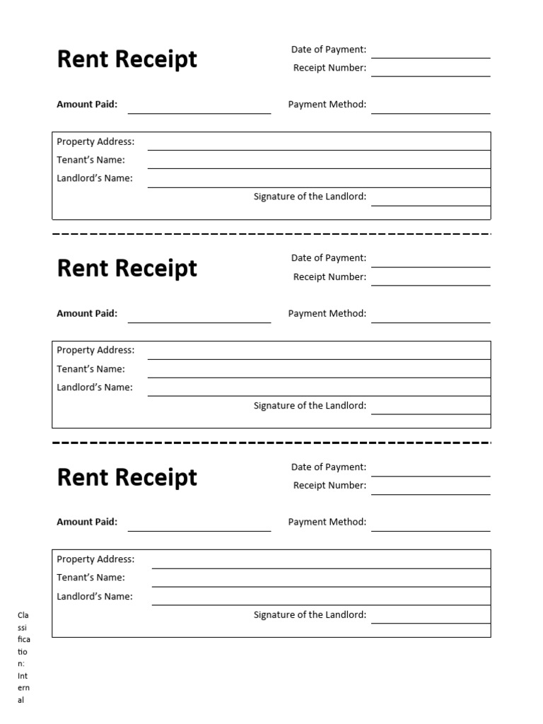 Printable Rental Receipt | PDF