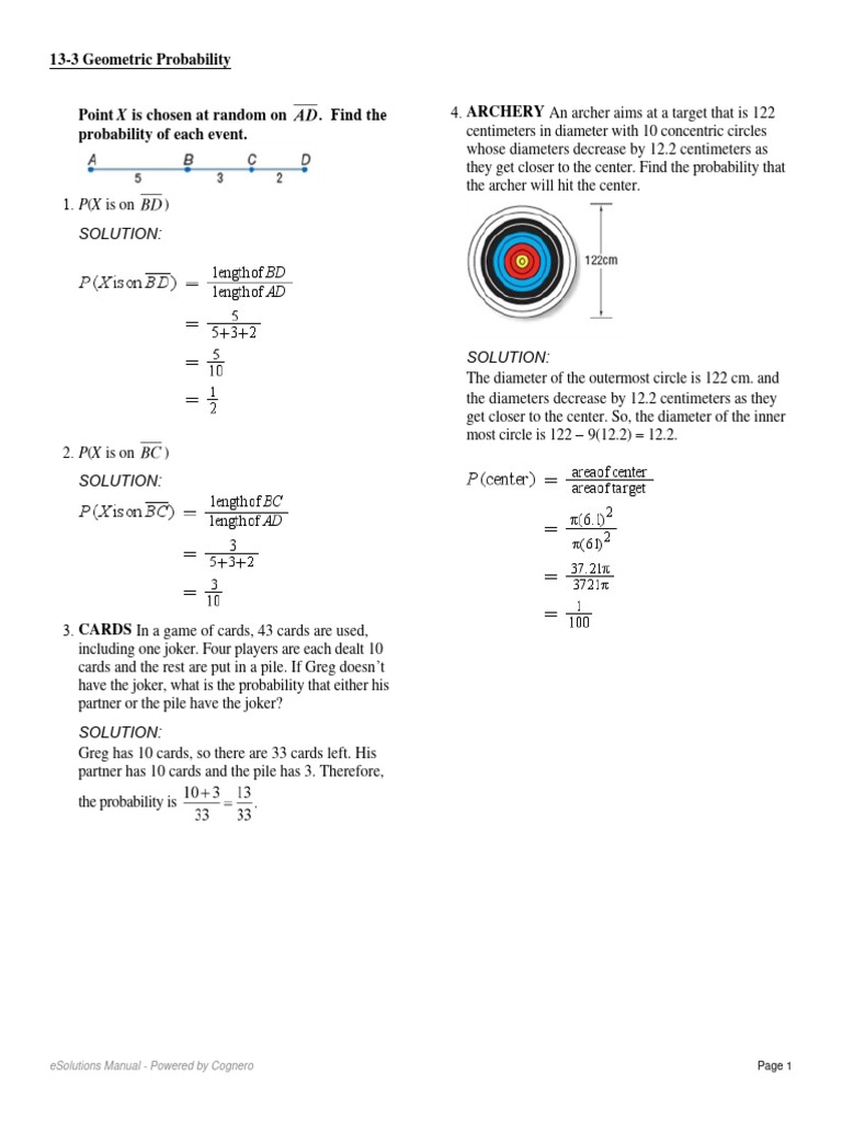 Geometric Probability Problems Solutions | PDF | Area | Triangle
