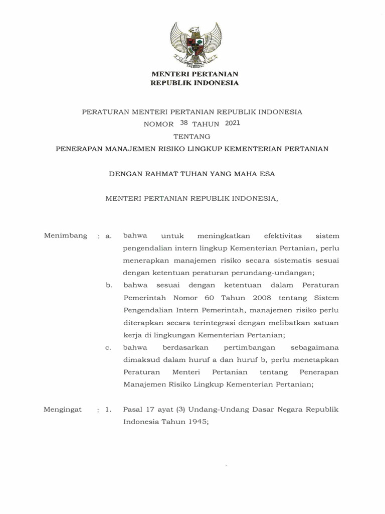 2021-Permentan Nomor 38 Tahun 2021 | PDF