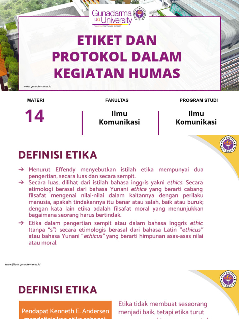 Materi 14 - Etiket Dan Protokol Dalam Kegiatan Humas | PDF