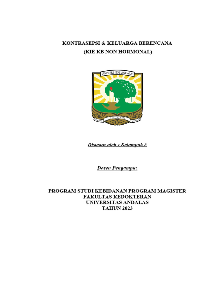 KIE Kontrasepsi Non Hormonal | PDF | Kesehatan Holistik