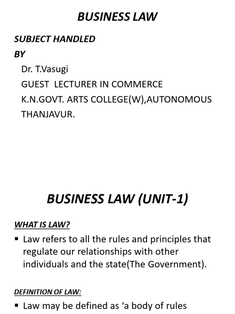 Business Law Unit Wise | PDF