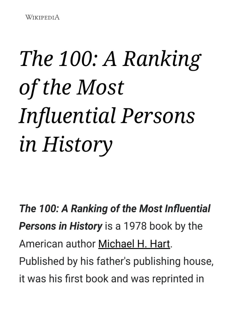Influential Figures in History Ranked | PDF