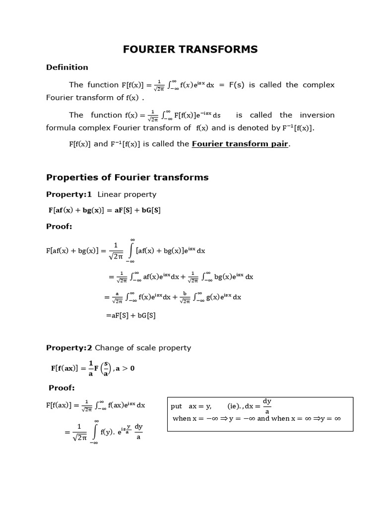 4 - Unit Fourier Transforms | PDF | Teaching Methods & Materials