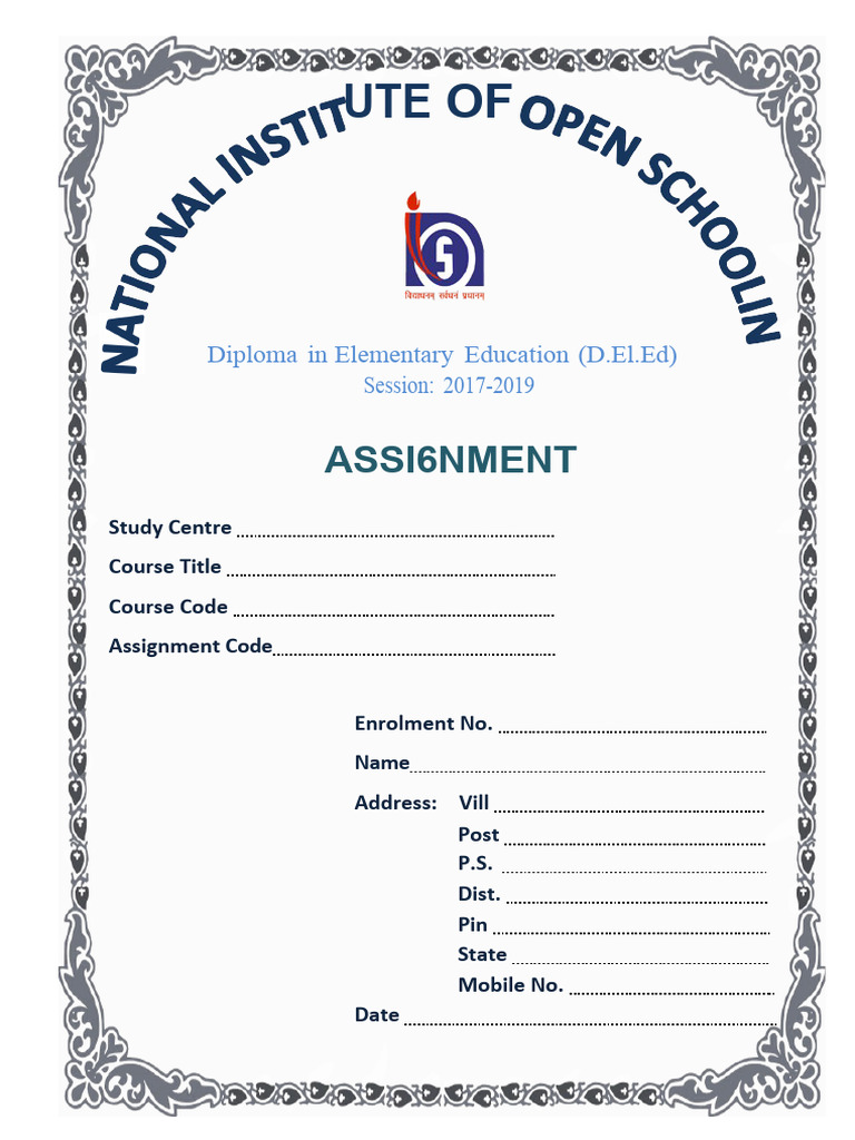 Assignment Cover Page | PDF Assignment Cover Page | PDF