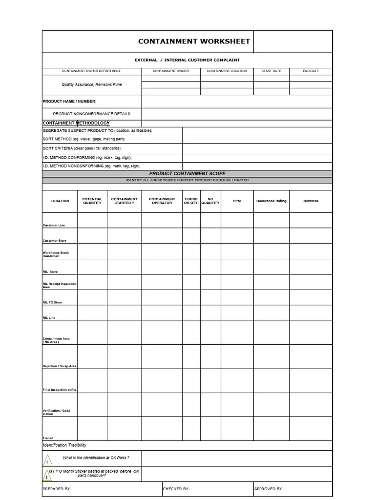 Containment Sheet | PDF