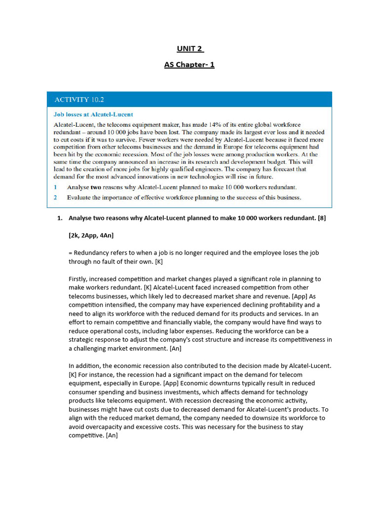 Unit 2 AS CH 1 | PDF | Recruitment | Employment