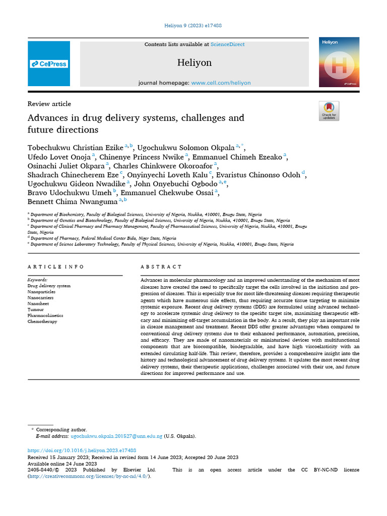 Drug Delivery | PDF | Emulsion | Physical Sciences