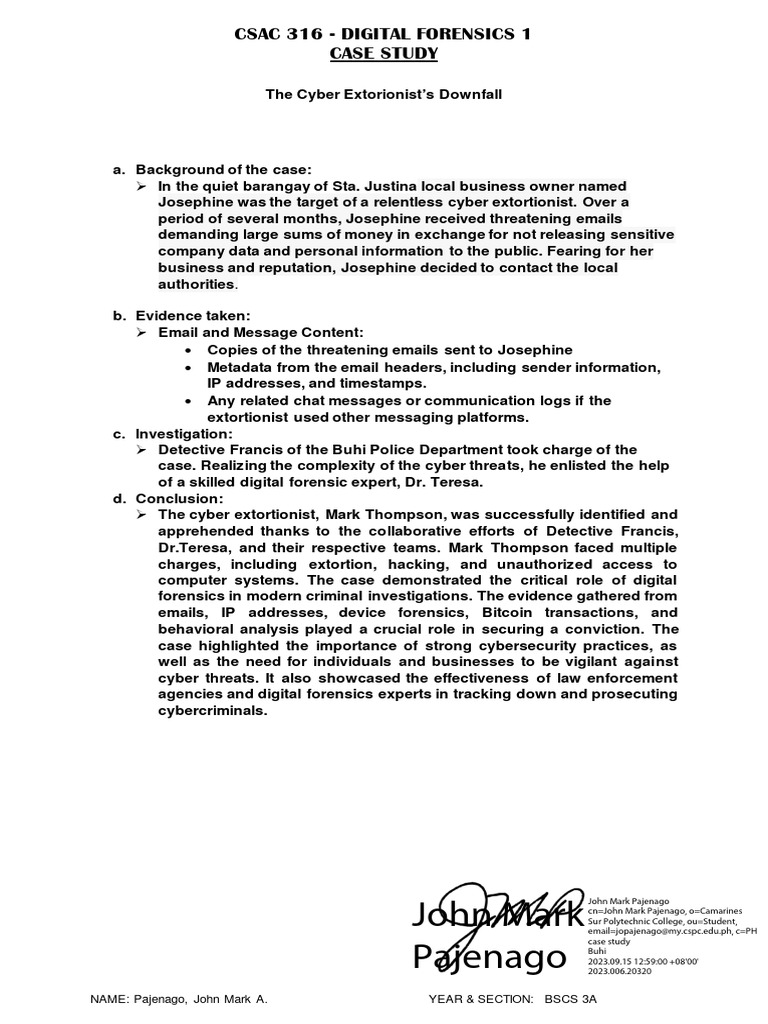 Case_Study | PDF | Extortion | Cybercrime