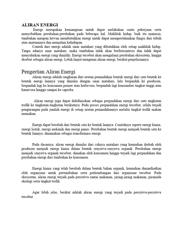 Aliran Energi | PDF | Sains & Matematika