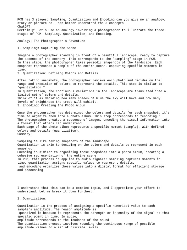 Pcm Analogy Pdf Modulation Sampling Signal Processing
