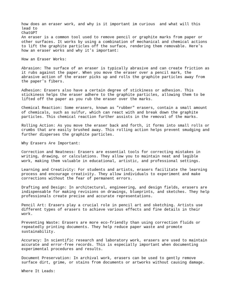 How Does An Eraser Work | PDF