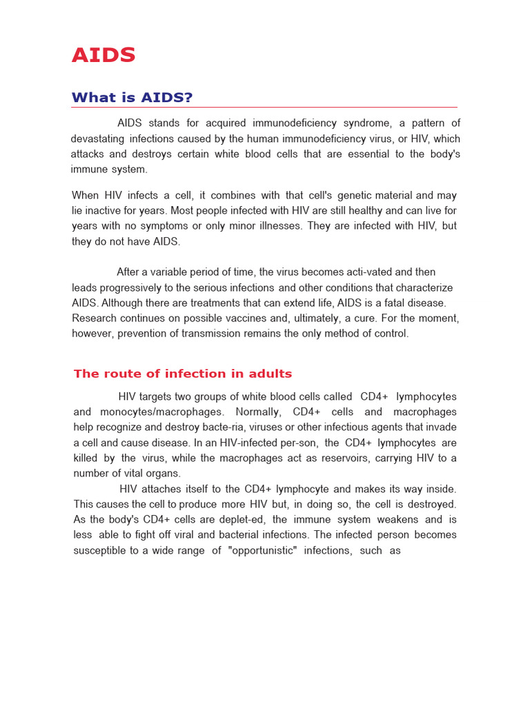 Class 12 Bio Project | PDF | Hiv/Aids | Sexually Transmitted Infection