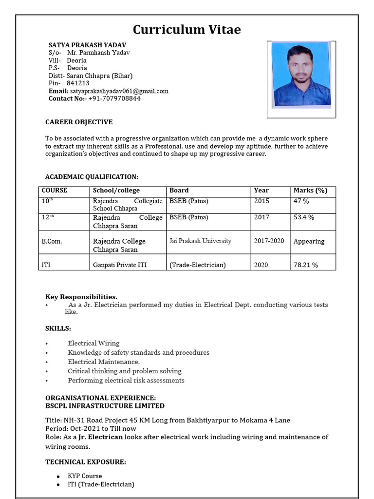 Stya Prakash Resume | Download Free PDF | Cognition | Learning