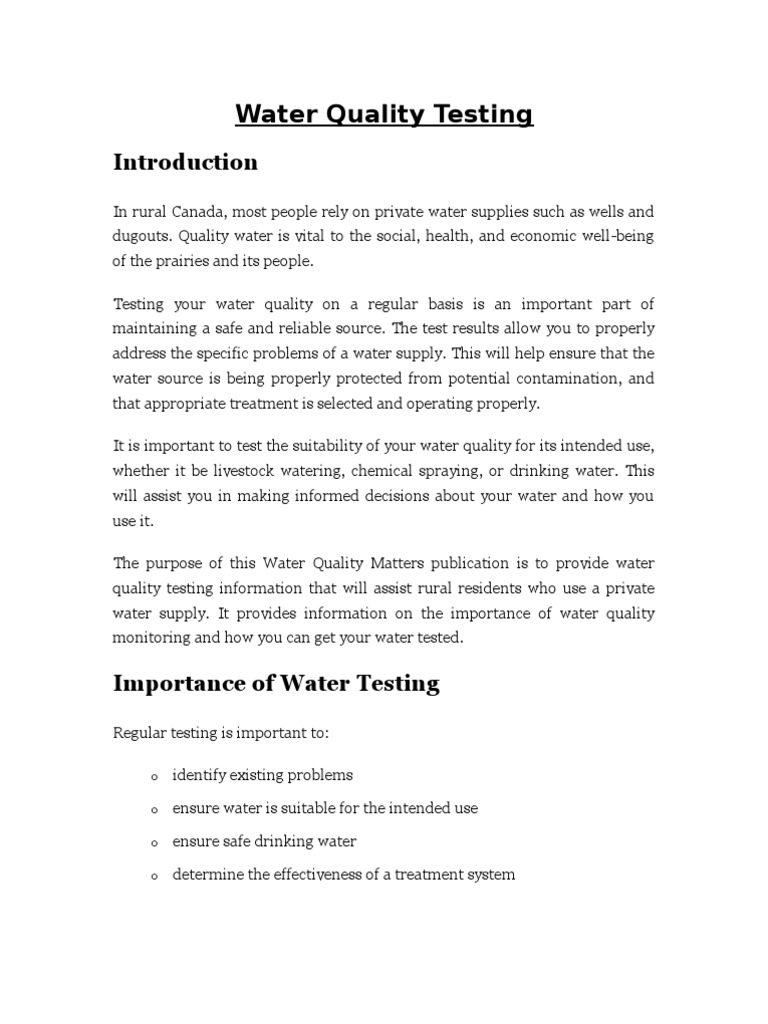 Rural Water Quality Guide | PDF | Magnesium | Fluoride