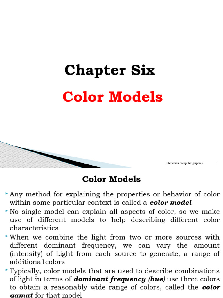CG - Chapter 6 Color Models | PDF | Rgb Color Model | Color
