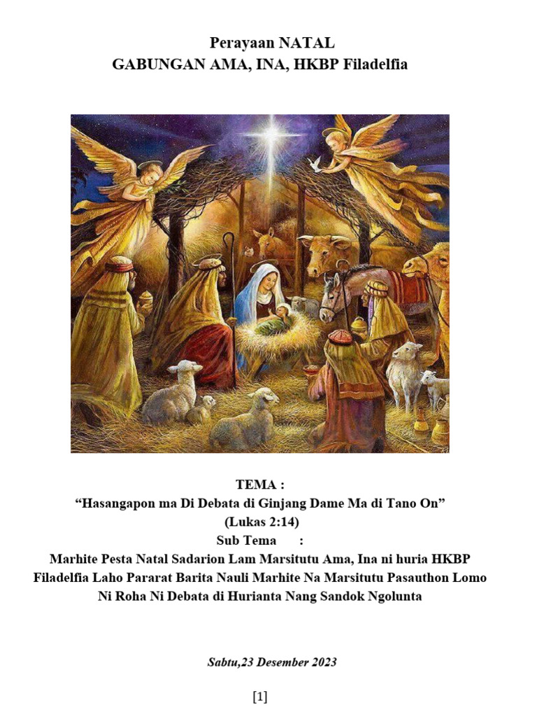 Tema Natal HKBP Filadelfia 2023 | PDF