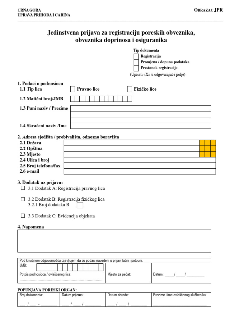 JPR Obrazac | PDF