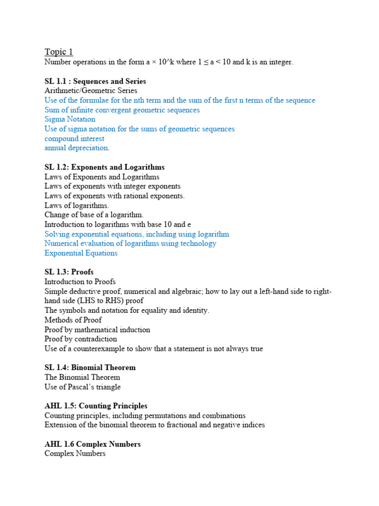 IB Math AA HL Syllabus | PDF | Trigonometric Functions | Trigonometry
