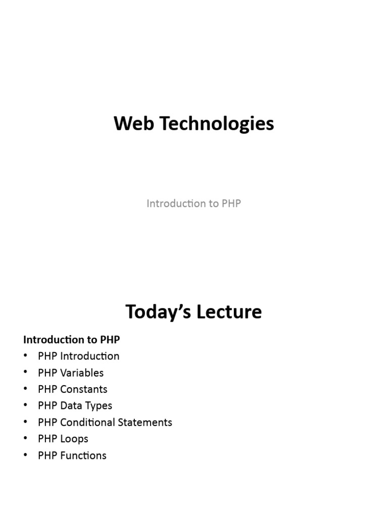 Lecture 20 | PDF | Php | Boolean Data Type