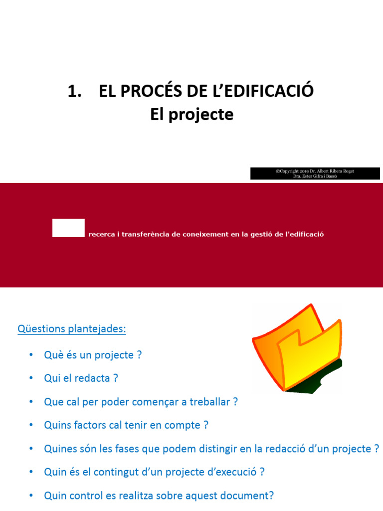 TEMA 1.5 - EL PROCES EDIFICACIÓ - PROJECTE v23 | PDF